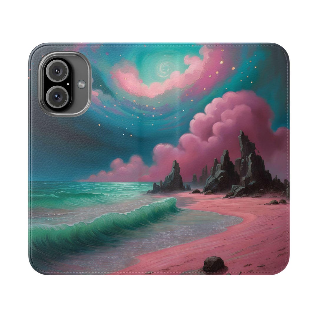 Dreamy Coastal Flip Case - Ocean Sunset Design for Phone - Etsy