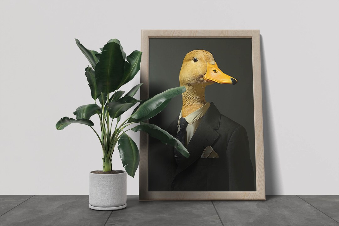 Duck in Suit Portrait: Surreal Anthropomorphic Art (digital Download ...