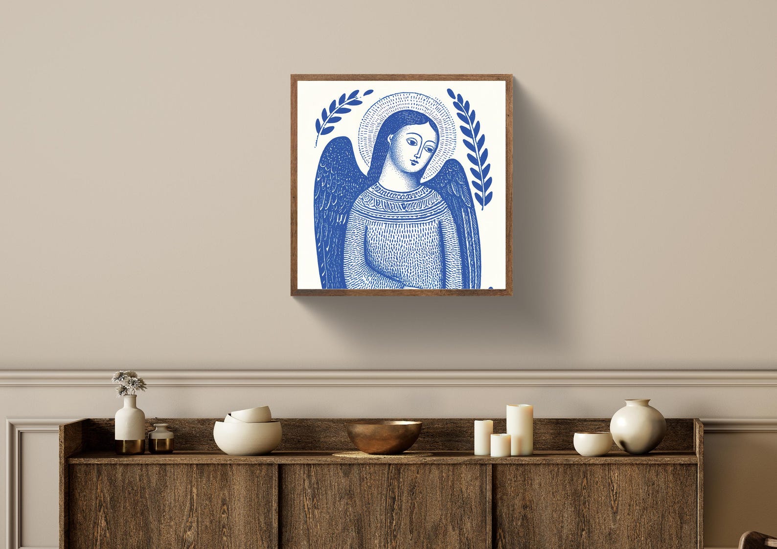 Blue Angel Printable Art – Religious Wall Decor, Spiritual Digital ...
