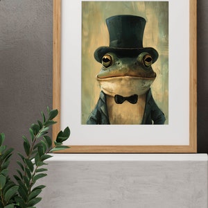 Anthropomorphic Frog in Top Hat and Tuxedo, Elegant Frog Art, Gentleman ...