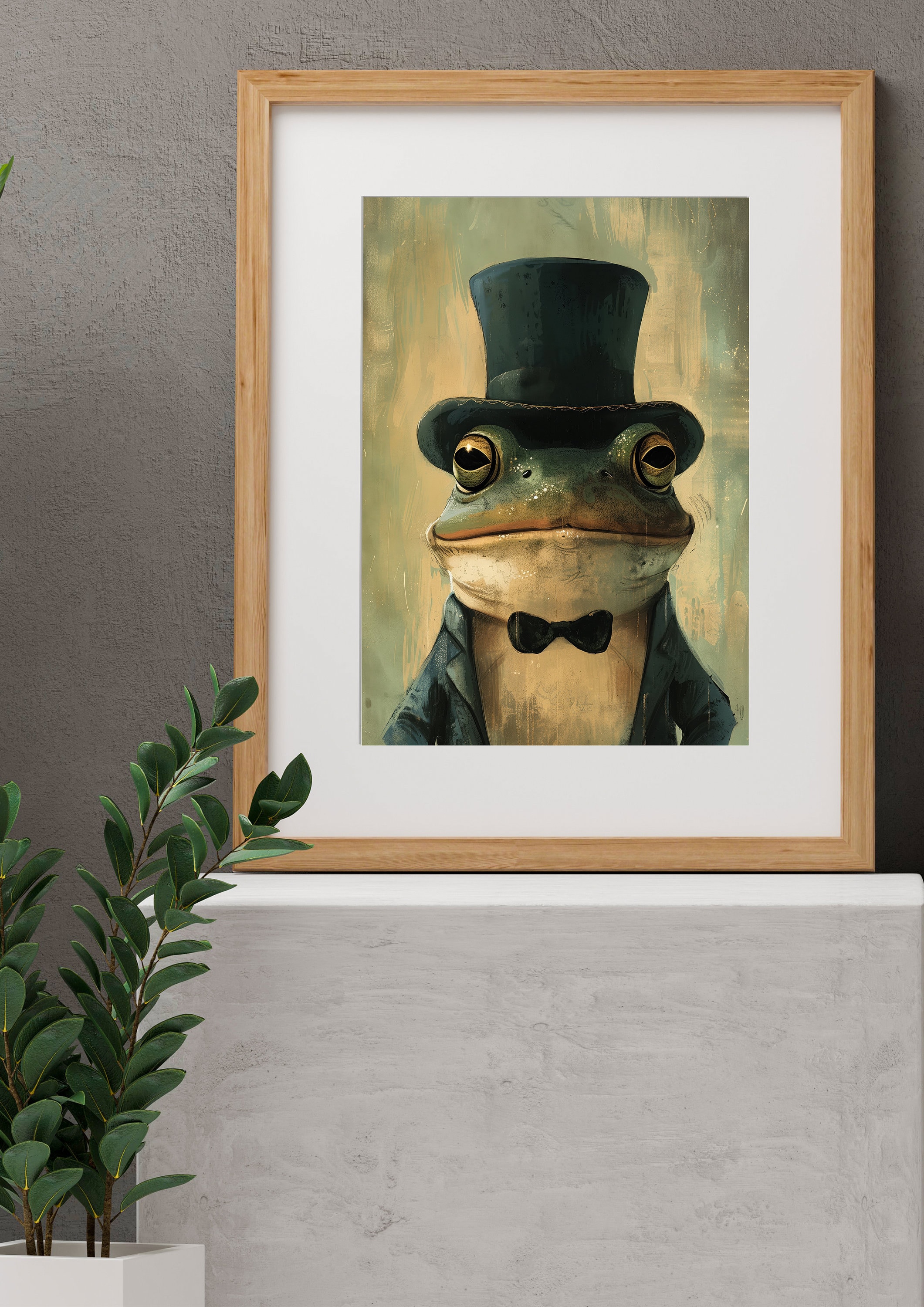 Anthropomorphic Frog in Top Hat and Tuxedo, Elegant Frog Art, Gentleman ...
