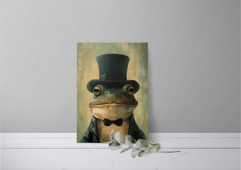 Anthropomorphic Frog in Top Hat and Tuxedo, Elegant Frog Art, Gentleman ...