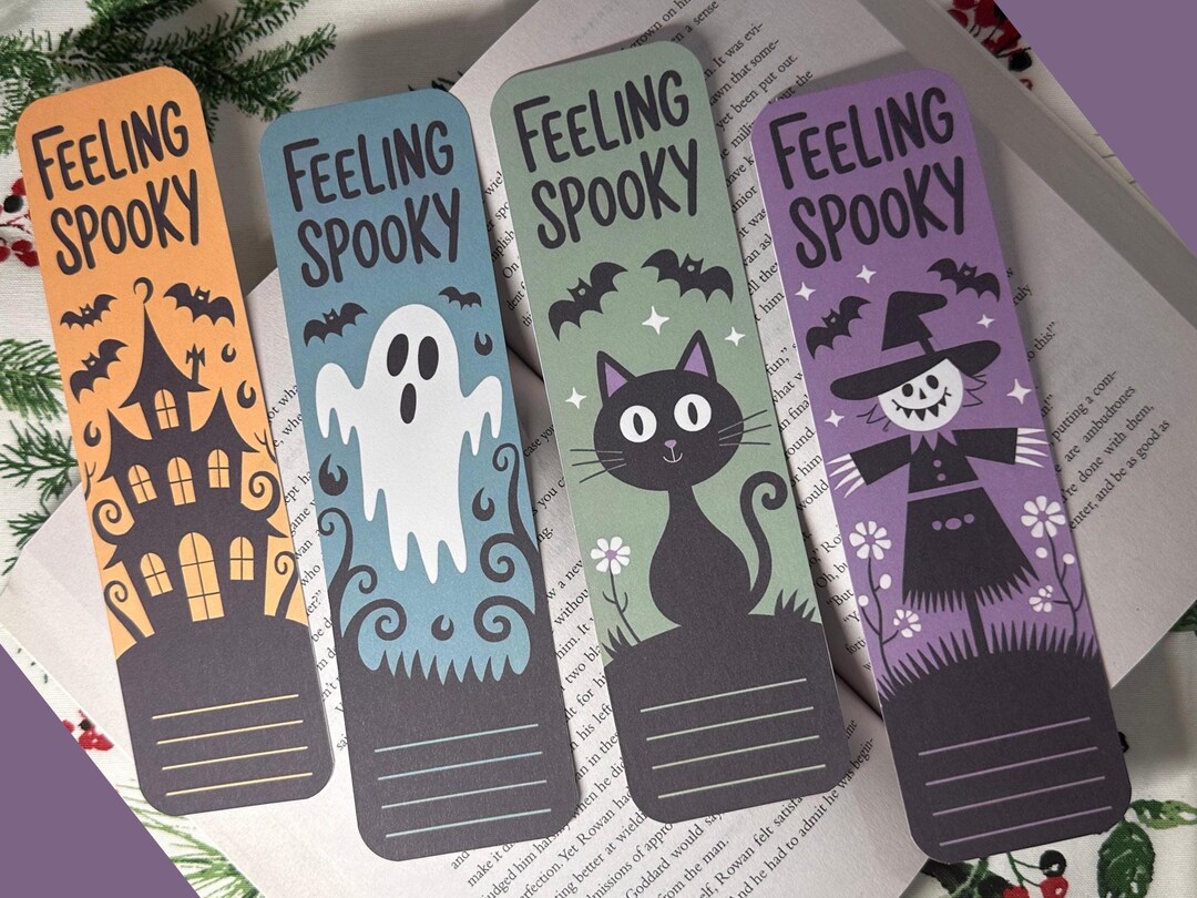 Ghost Halloween Reading List Bookmark, Reading Log Bookmark Set, Book ...