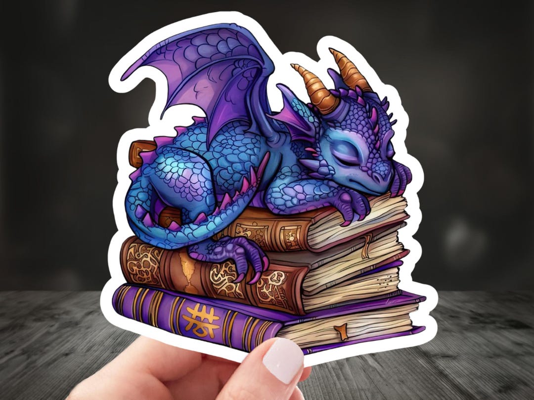 Fantasy Sticker, Dragon Sticker, Dragon Lover Gift, Cute Dragon Sticker ...