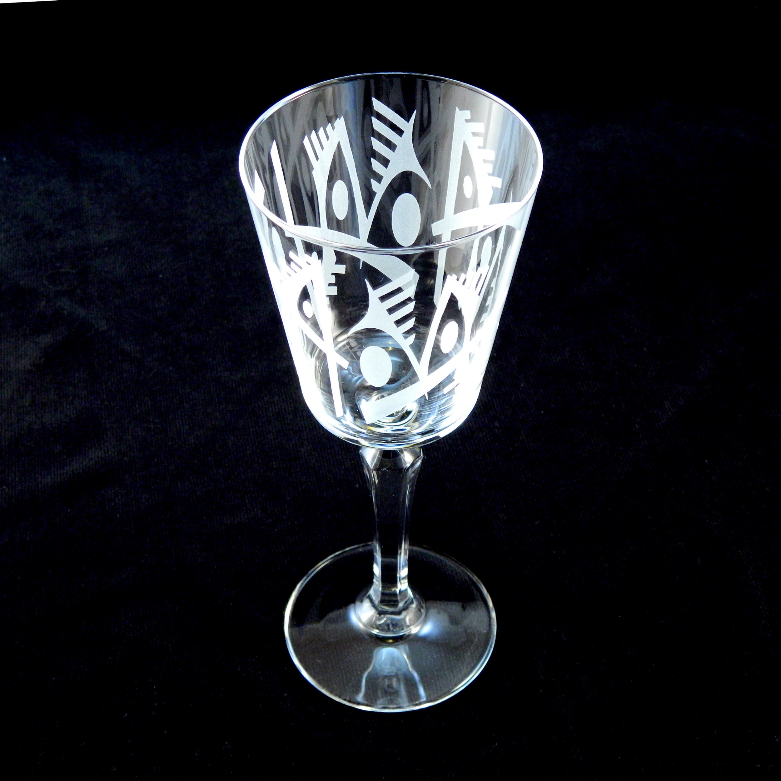 Abstracts Retro Cocktail Glass Modern Art Abstract Design | Etsy