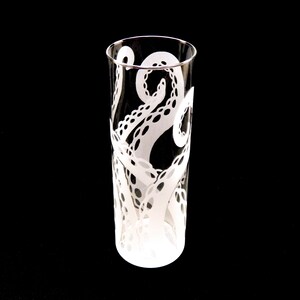 Octopus Tentacles Etched Glass Vase - Custom Glassware - Etsy