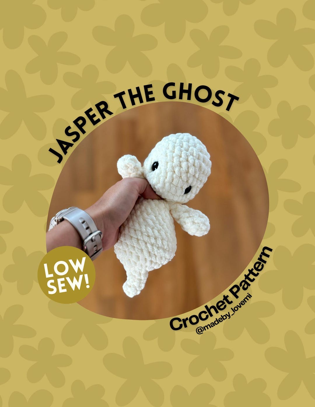 Jasper the Ghost Crochet PATTERN | LOW SEW Crochet Pattern | Crochet ...