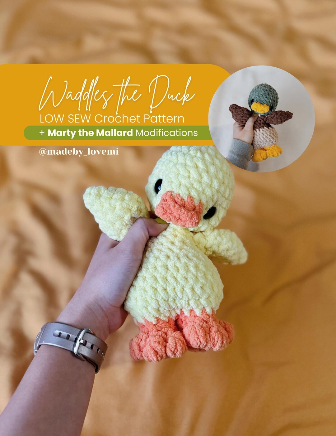 Waddles the Duck Crochet PATTERN | Marty the Mallard Modification ...