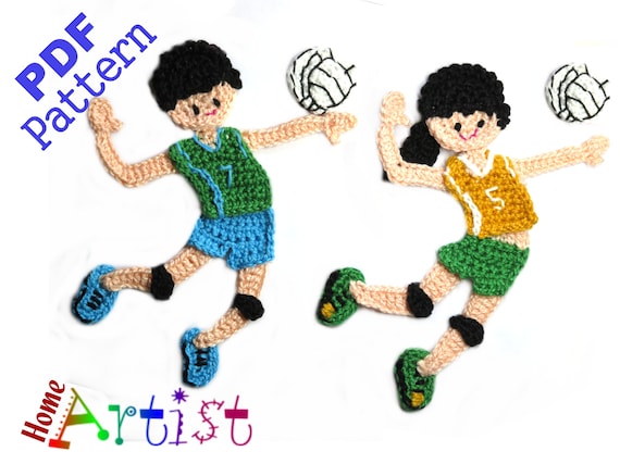 Volleyball Crochet Applique Pattern Instant PDF Download - Etsy