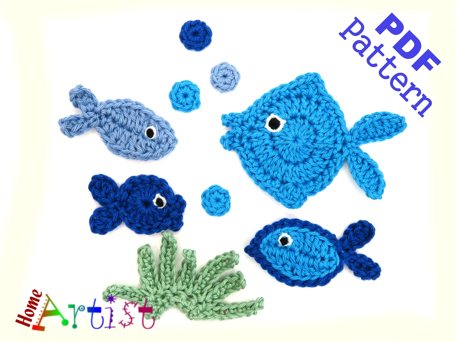 Crochet Pattern Instant PDF Download Fish Crochet Applique - Etsy