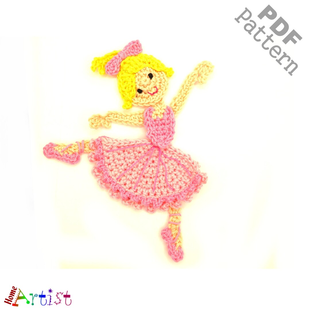 Crochet Pattern Ballerina 5 Ballet Applique US Version Instant PDF ...