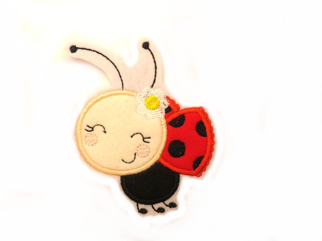 Applikation Marienkäfer Felt Applique - Freie Farbwahl Aufnäher Parche Patch Aufbügel Schultüte ...