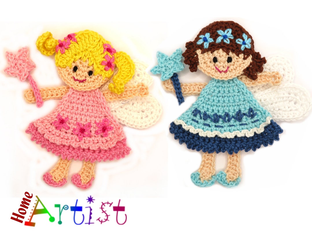 Fairy Crochet Applique Customize With Free Color Choice Parche Patch ...