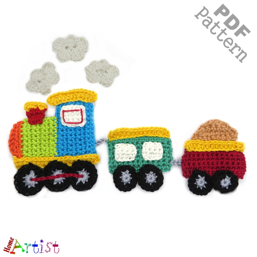 Crochet Pattern Train Applique Patch US Version Instant PDF Download - Etsy