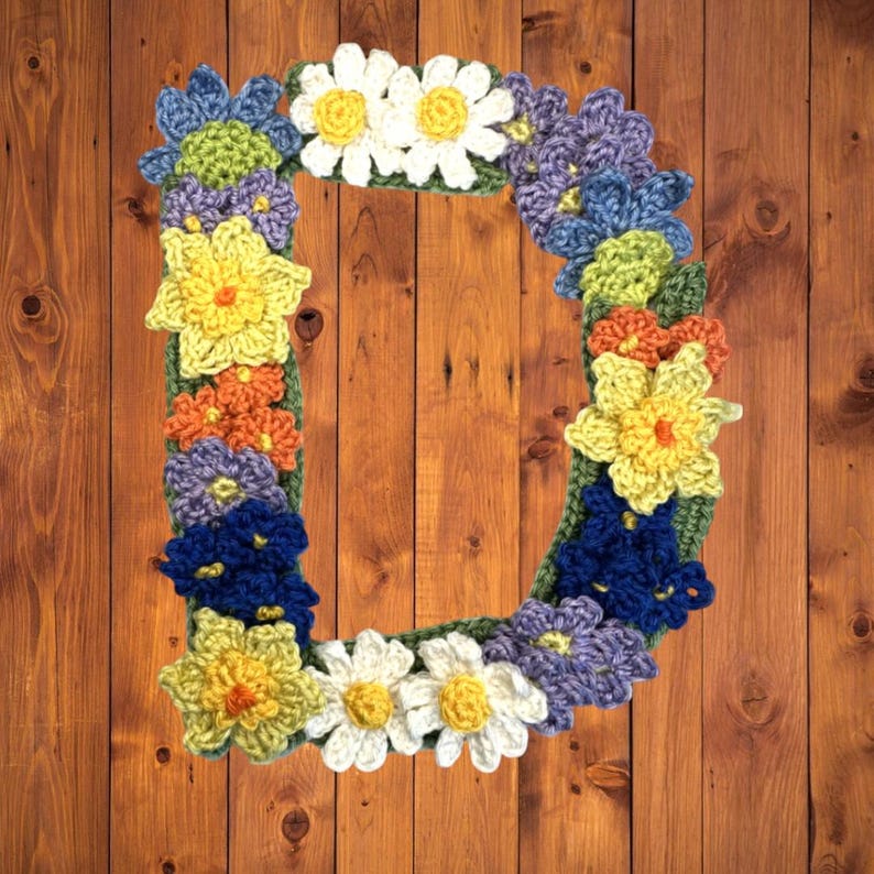 Flower Crochet Letter D Applique Pattern: Floral Alphabet (PDF Download ...