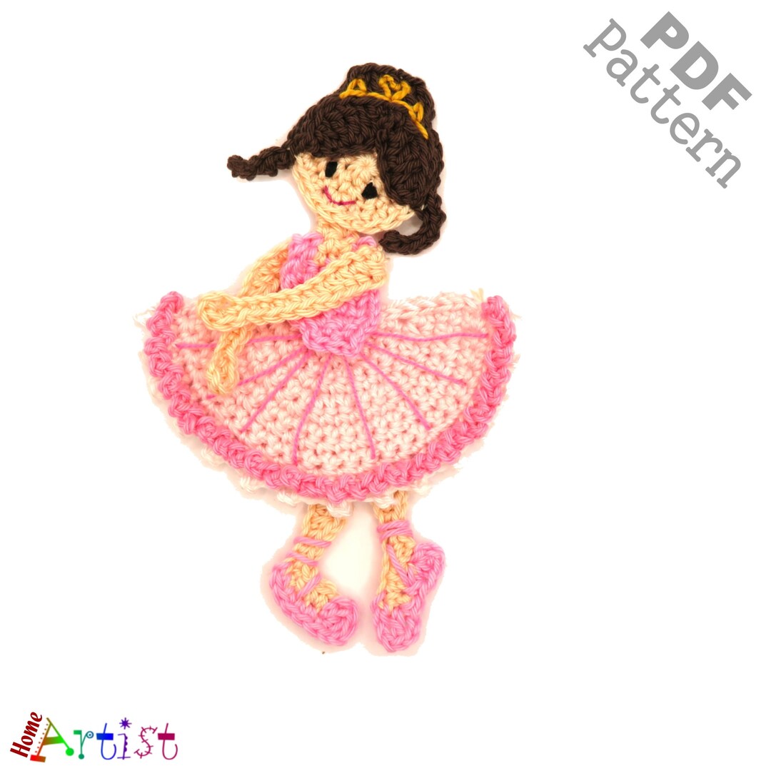 Crochet Pattern Ballerina 1 Ballet Applique US Version Instant PDF ...