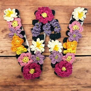 Flower Crochet Letter W Applique Pattern PDF Download ENG - Etsy