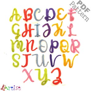 Crochet Alphabet Uppercase Letters Applique Pattern Lettering ...