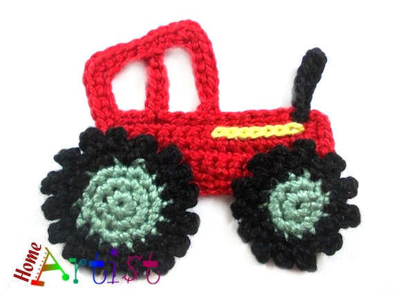 Crochet Tractor Crochet Applique Customize With Free Color | Etsy