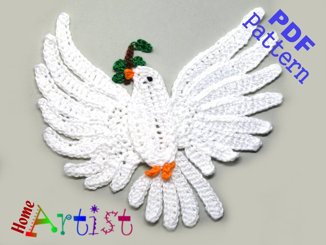 Crochet Pattern Instant PDF Download Dove Peace Symbol - Etsy