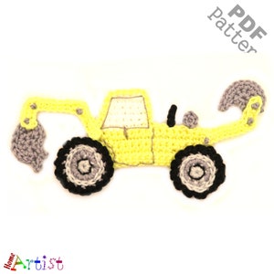 Crochet Pattern Backhoe Applique Patch US Version Instant PDF Download ...