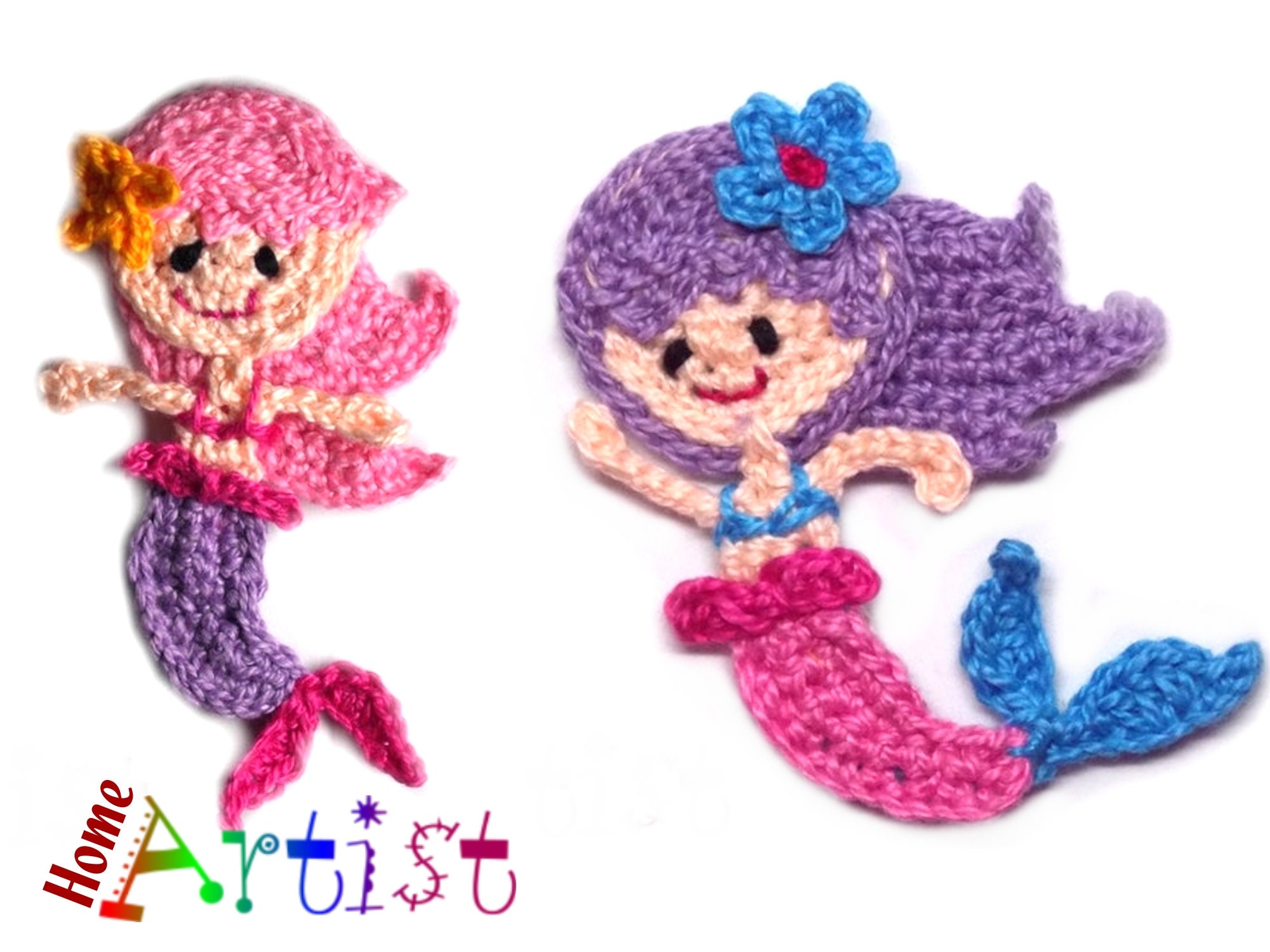 Mermaid Crochet Applique Customize With Free Color Choice - Etsy Canada