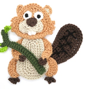 Crochet Pattern Instant PDF Download Beaver Crochet Applique Pattern ...