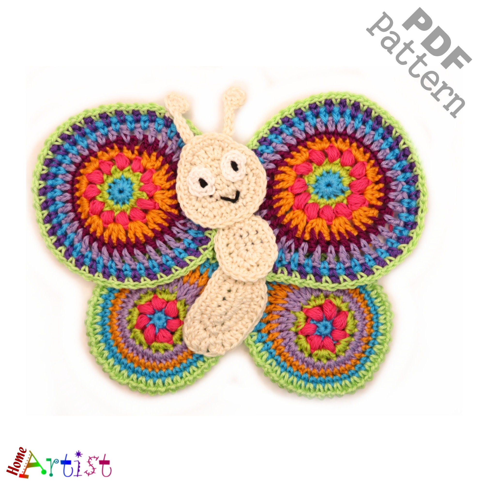 Butterfly Applique Crochet Pattern Crochet Applique Butterfly Pattern