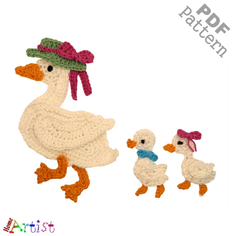 Duck Crochet Pattern Applique - Etsy UK