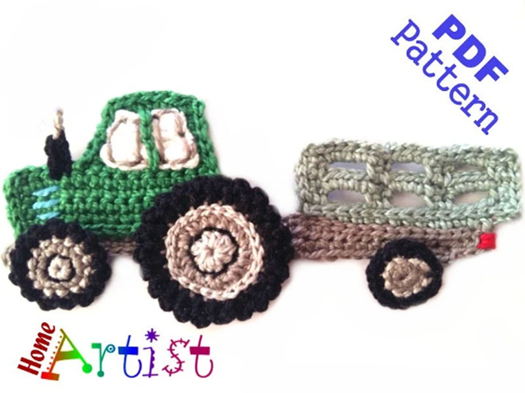 Crochet Pattern Instant PDF Download Tractor Crochet Pattern Applique ...