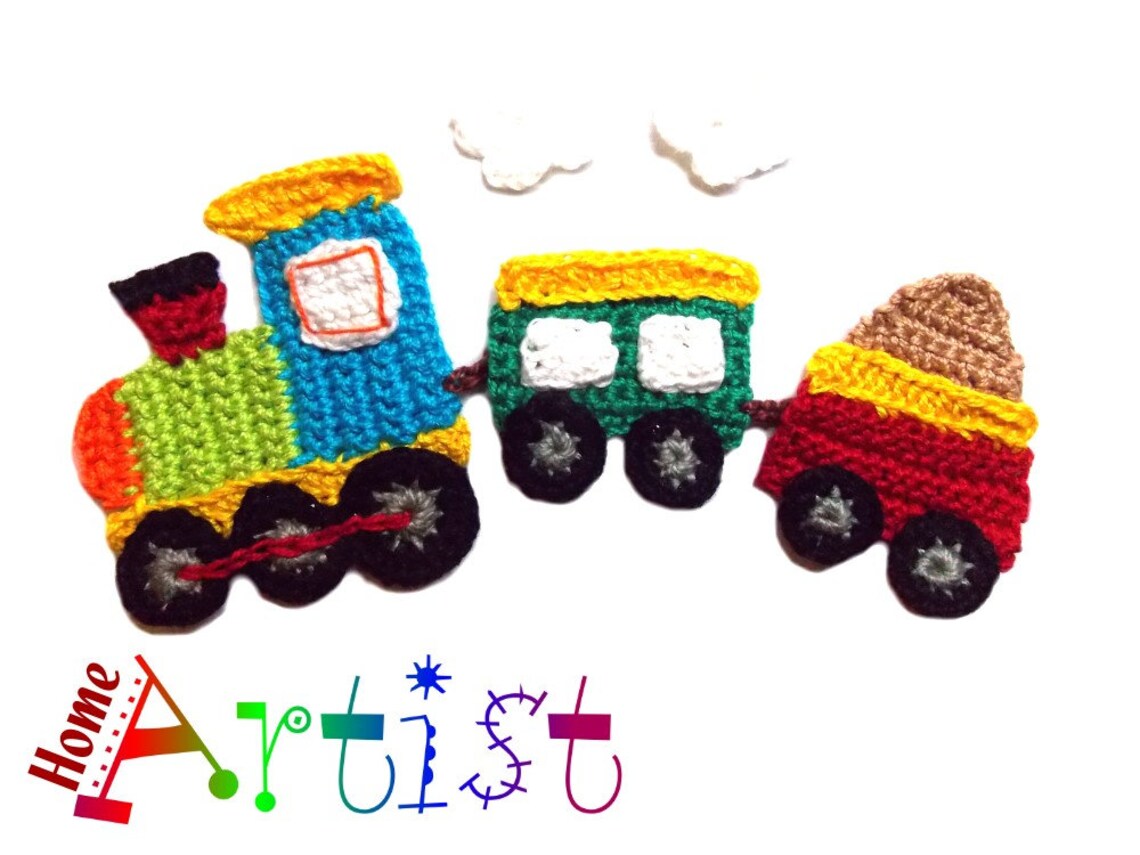 Train Crochet Applique Customize With Free Color Choice Parche - Etsy