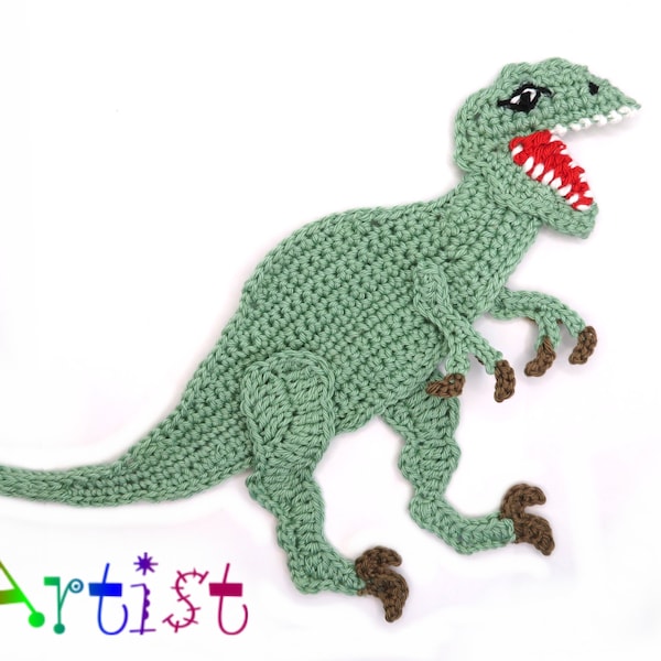 Dinosaur Crochet Applique - Etsy