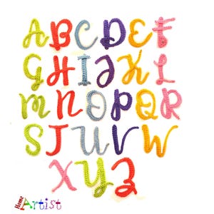 Crochet Alphabet Uppercase Letters Applique Pattern Lettering ...