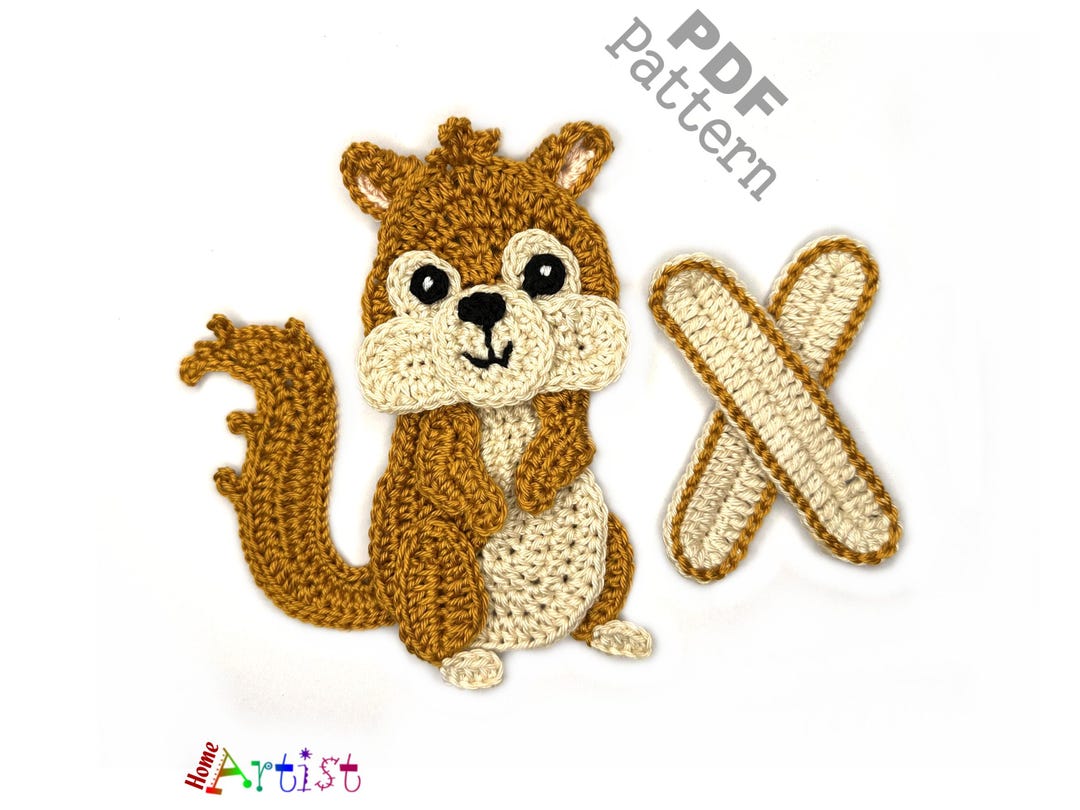 Xeruse Crochet Letter X Applique Animal Alphabet Pattern Lettering US ...