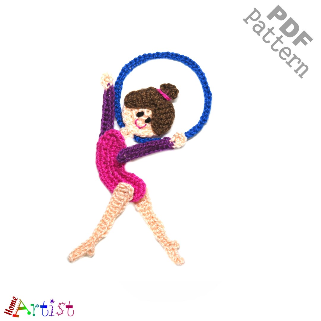 Crochet Pattern Gymnastic Rhythmic 5 Applique US Version Instant PDF ...