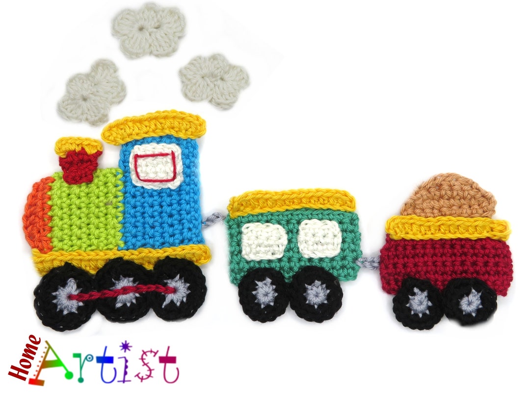 Train Crochet Applique Customize With Free Color Choice Parche Patch ...