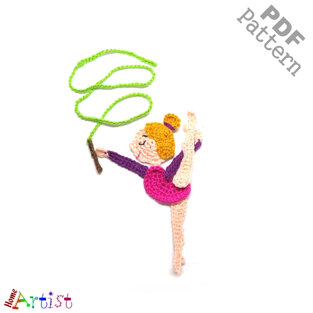 Crochet Pattern Gymnastic Rhythmic 6 Applique US Version Instant PDF ...