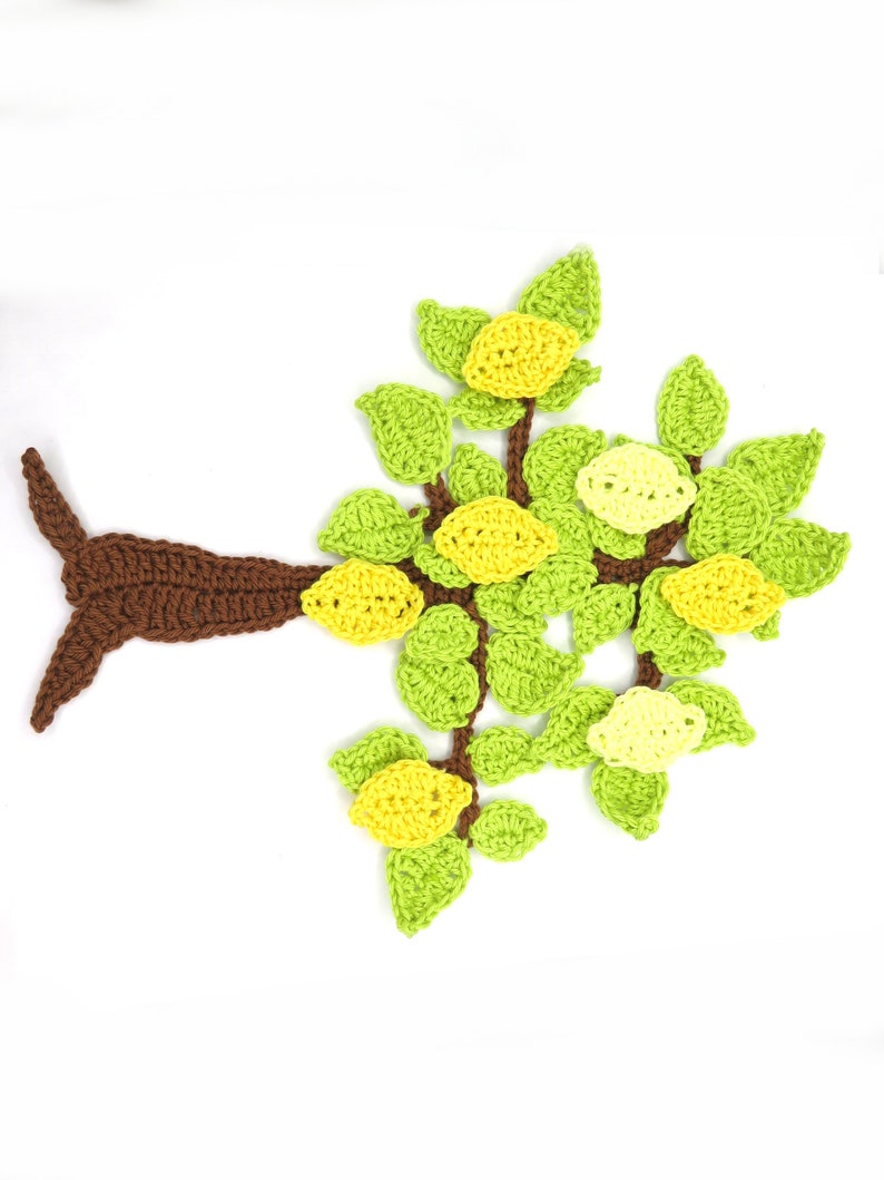 Crochet Pattern Tree Apple Bird Ladybug Butterfly Applique Patch US ...
