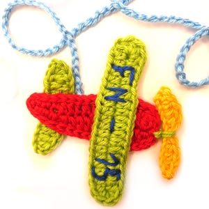 Crochet Pattern Airplane Plane Applique Patch US Version Instant PDF ...