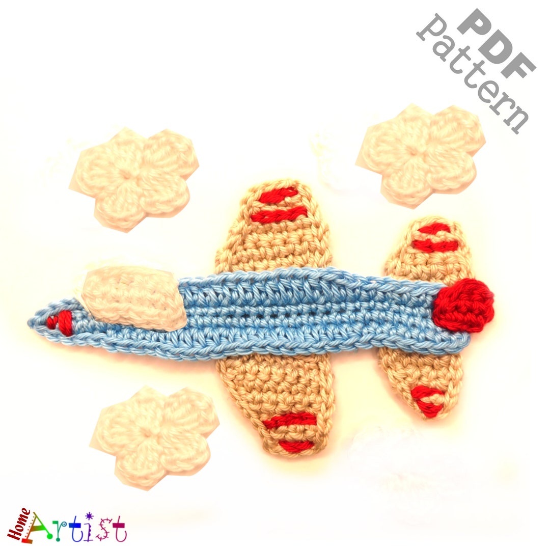 Crochet Pattern Aircraft Jet Applique Patch US Version Instant PDF ...
