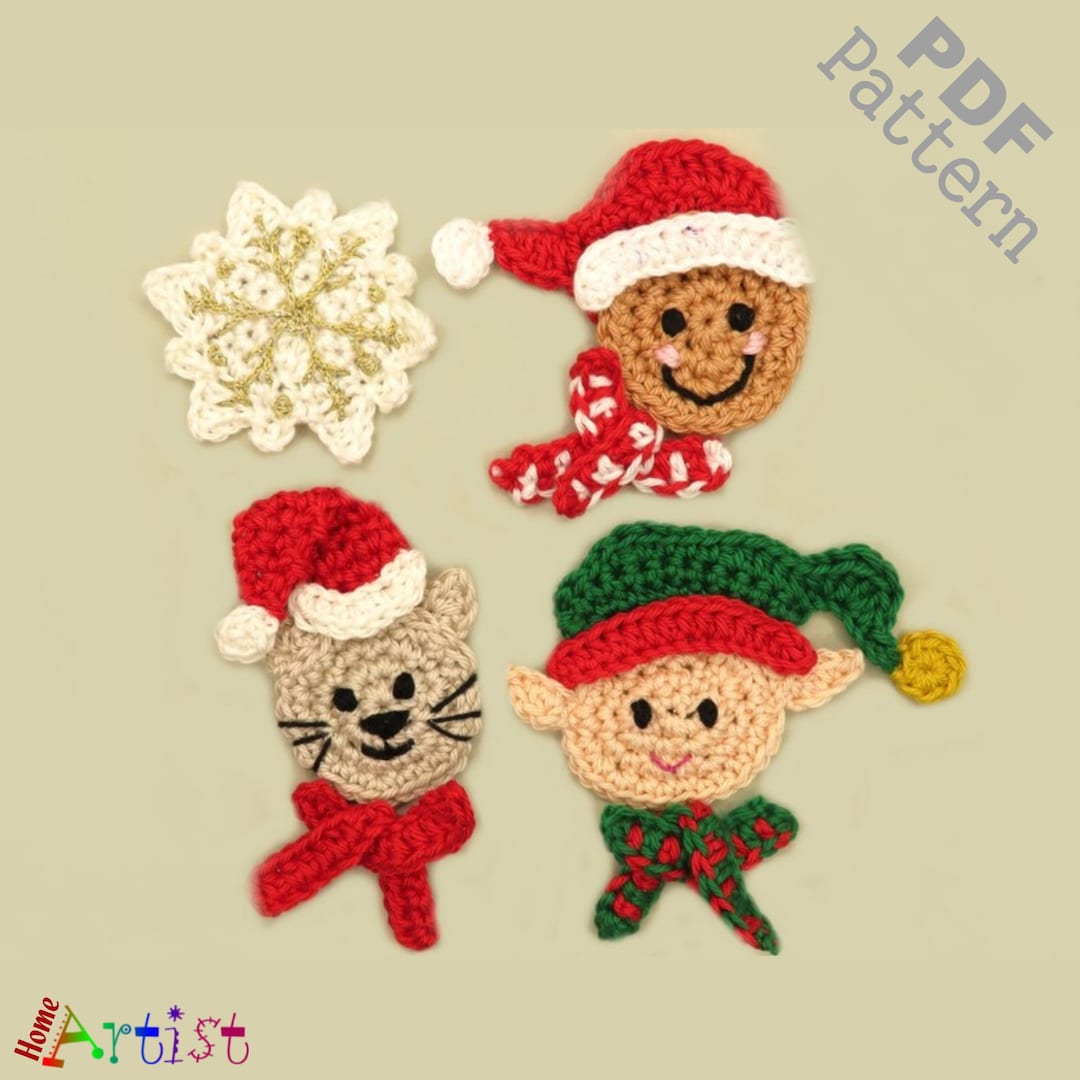 Crochet Pattern Instant PDF Download Snowflake Cat Santas Elf ...