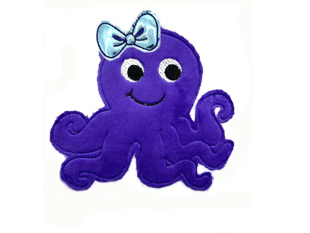 Felt Octopus Applique: Embroidered Iron-on Patch - Etsy