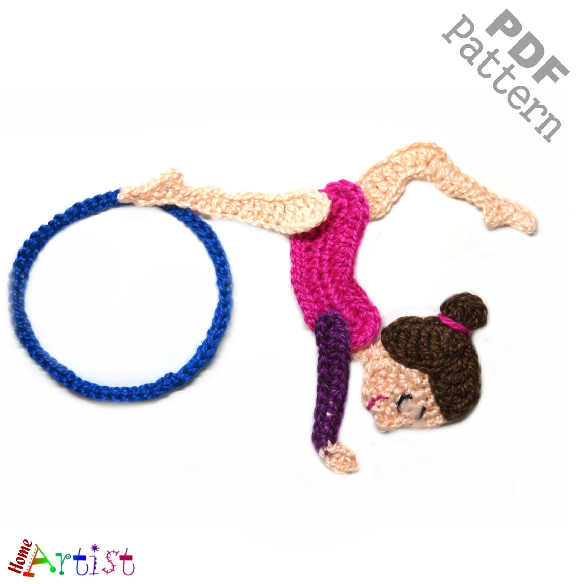 Crochet Pattern Gymnastic Rhythmic 1 Applique US Version Instant PDF ...