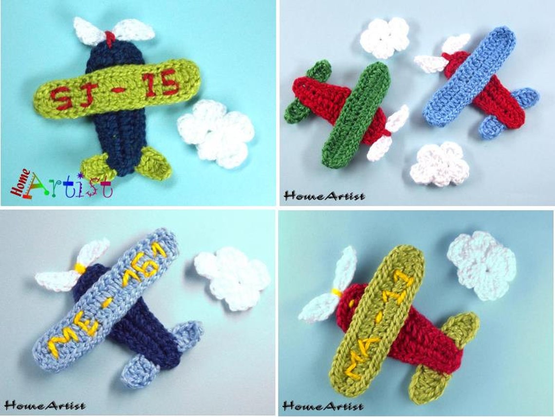 Airplane Crochet Applique Customize With Free Color Choice | Etsy