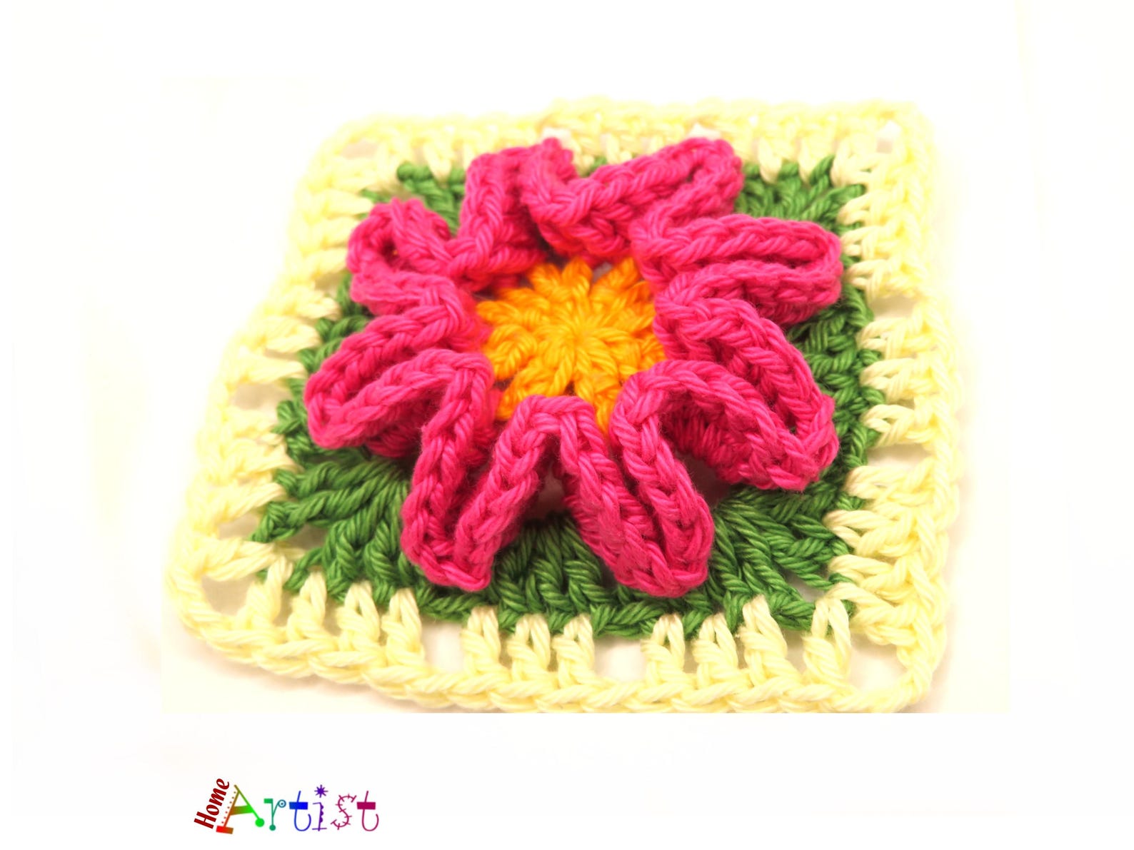Crochet Granny Square Pattern Patch 1 Applique Patch US Version Instant ...