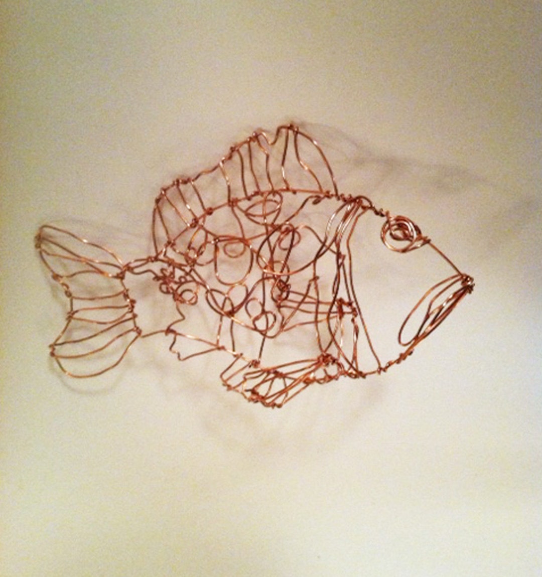 Little Dotty Fish Ornament-wire Drawing Sculpture Art - Etsy