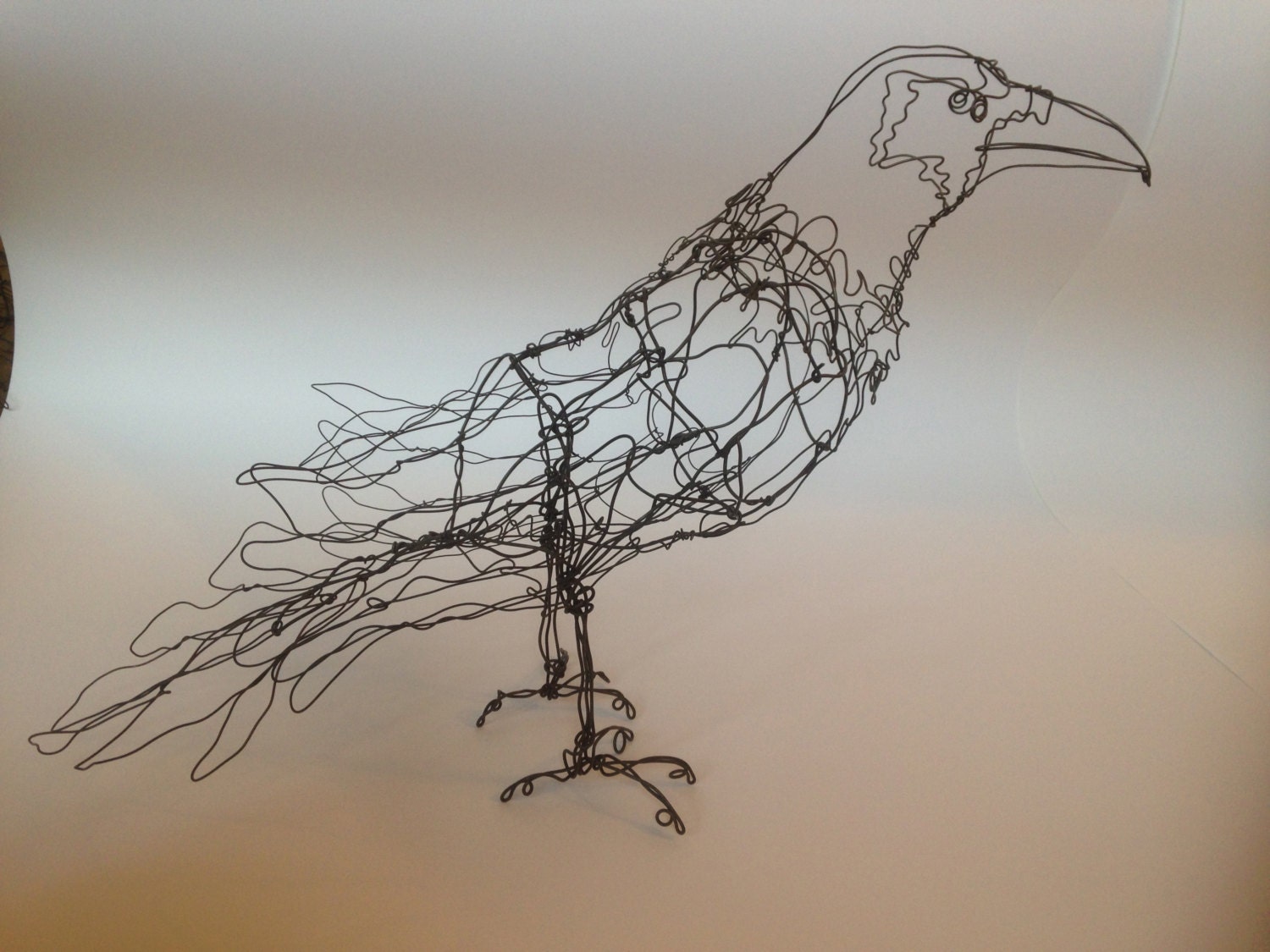 Standing Black Raven-wire Drawing Sculpture Art - Etsy Canada