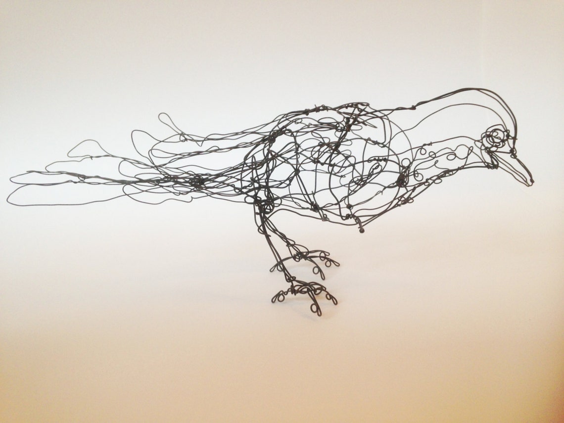 Standing Robin--wire Drawing Sculpture Art - Etsy