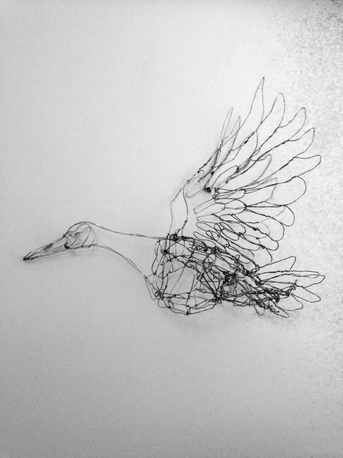 Flying Canada Goose-wire Drawing Sculpture Art - Etsy