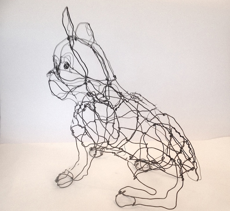 French Bulldog Puppy-wire Drawing Sculpture Art - Etsy